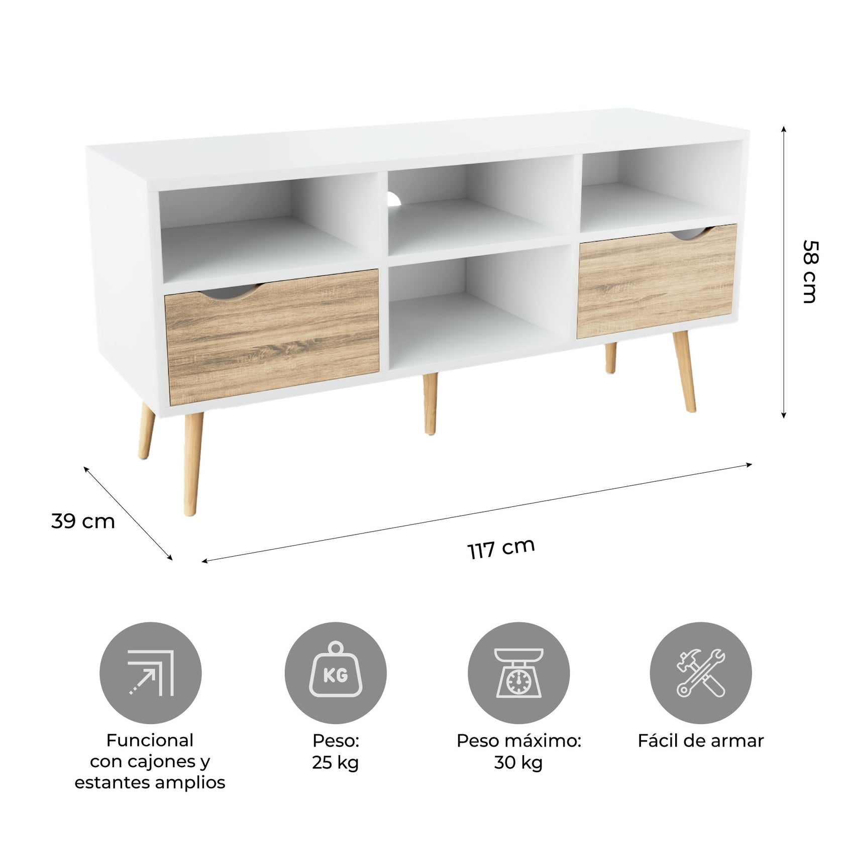 Rack de TV Bolonia – Relan CL